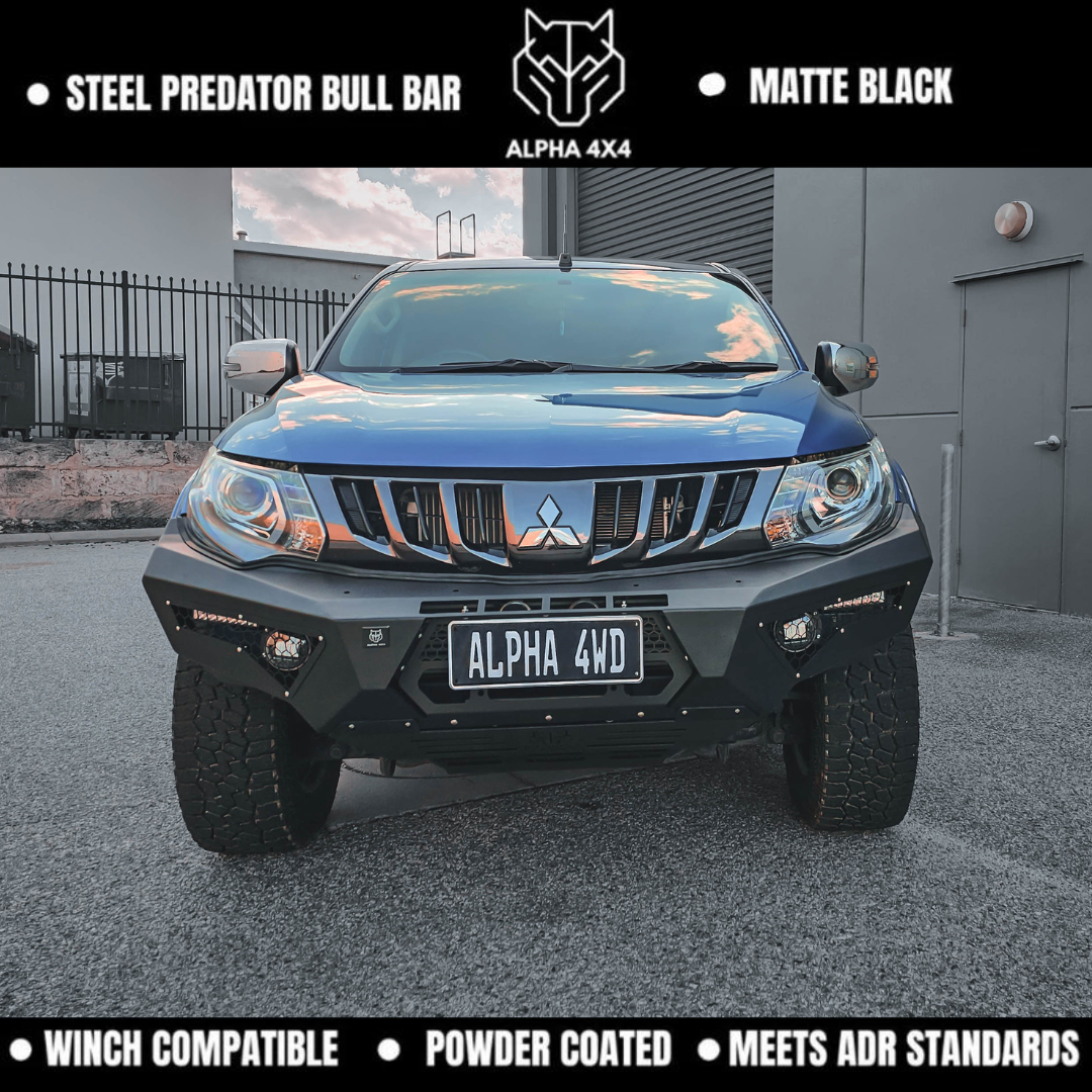 Alpha 4WD Predator Steel Bull Bar for Mitsubishi Triton MQ 2015 - 2018 ...