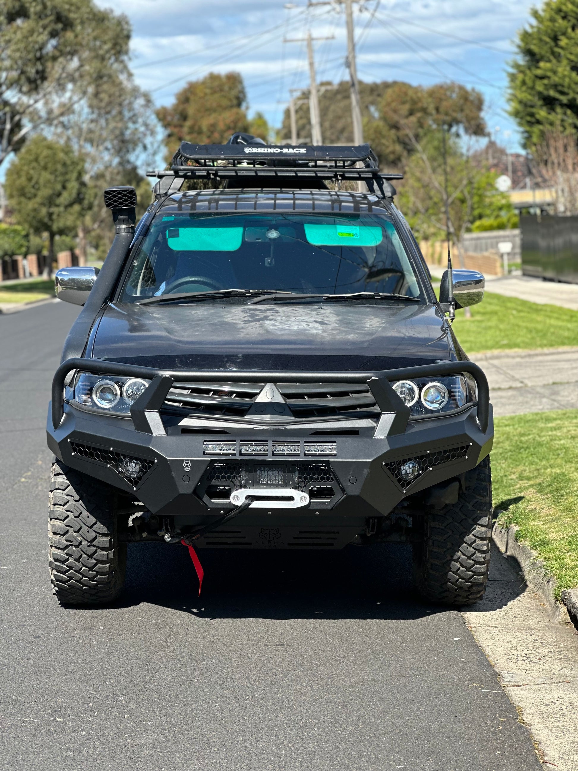 Alpha 4WD Pack Steel Bull Bar for Mitsubishi Triton MN ML 2006 to 2015 ...